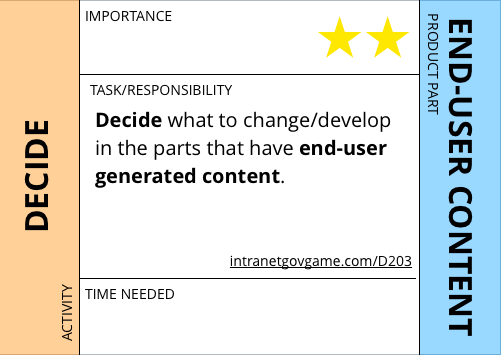 Decide–end-user content – The Intranet Governance Game